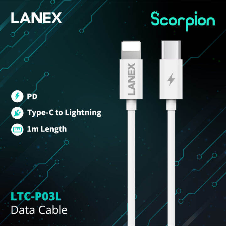 Lanex LTC-P03L Type-C To Lightning Data Cable | Lazada