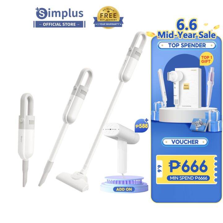 Simplus Vacuum Cleaner 3 in 1 Handheld 1 KG Ultra Light 15000pa Strong Suction Handheld Vacuum ...