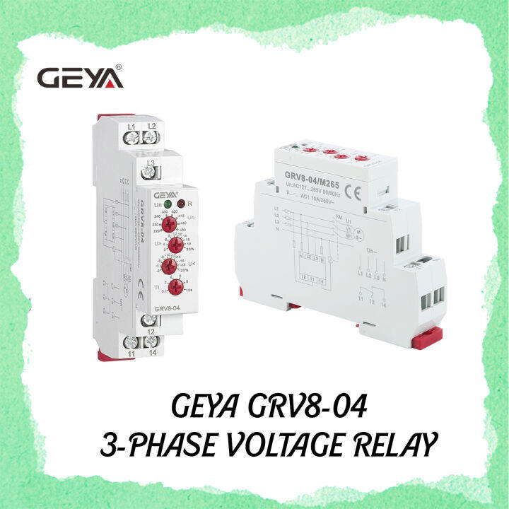GEYA GRV8-04 3 PHASE VOLTAGE MONITORING RELAY WITH PHASE PROTECTION DELAY TIME OVERVOLTAGE AND ...