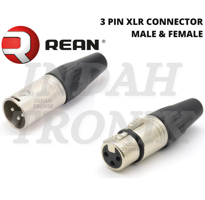 1Pc Rean 3 Pin XLR Connector Female & Male 3 Pole Plug & Socket Jack Mikropon Microphone Jack ...