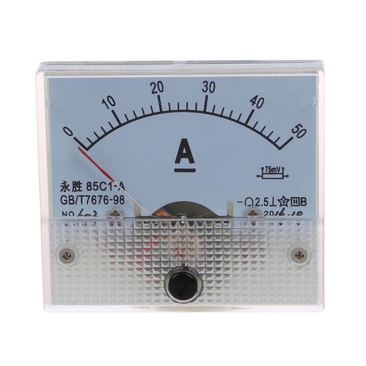 85C1 DC 0-50A Rectangle Analog Panel Ammeter Gauge | Lazada PH