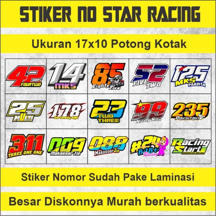 Stiker Nomor Star Motor Balap Motor Stiker Nomor Star Roadrace Motor ...