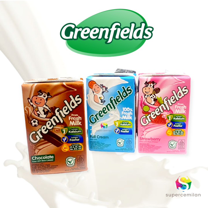 Susu Greenfields UHT 105 ML Full Cream / Choco Malt / Strawberry | Lazada Indonesia