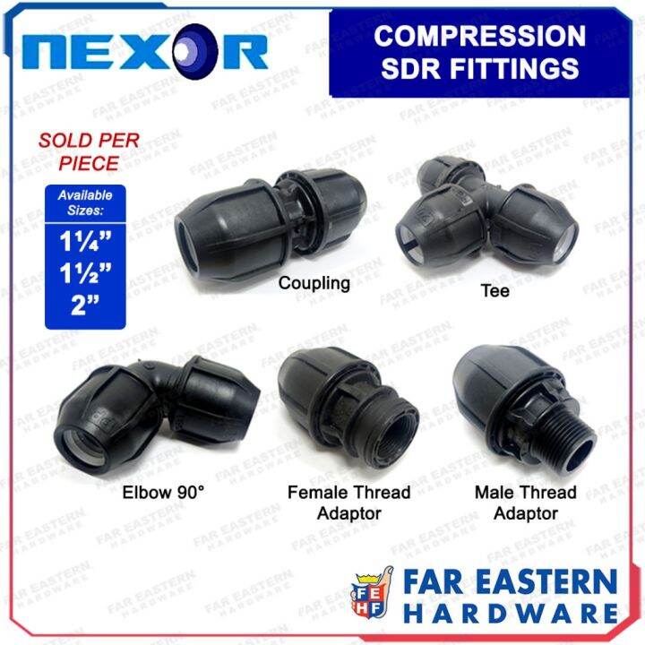 NEXOR SDR Compression Pipe Fittings Coupling Elbow Tee Male Female ...