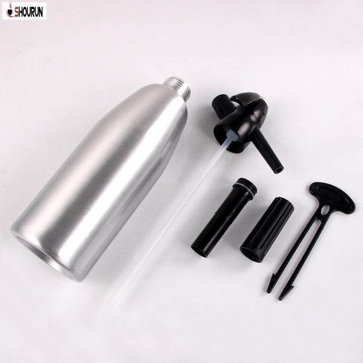 SN Aluminum Soda Siphon 1 Liter Alloy Soda Sparkling Water Maker Fizzy Soda Machine Perfect for ...