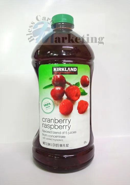 KIRKLAND SIGNATURE 100% JUICE CRANBERRY RASPBERRY, FLAVORED BLEND OF 5 ...