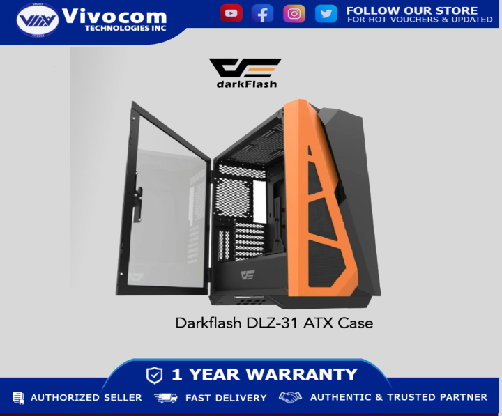 DARKFLASH DK351 BLACK GAMING CASE (4pcs ARGB FANS Included) | Lazada PH