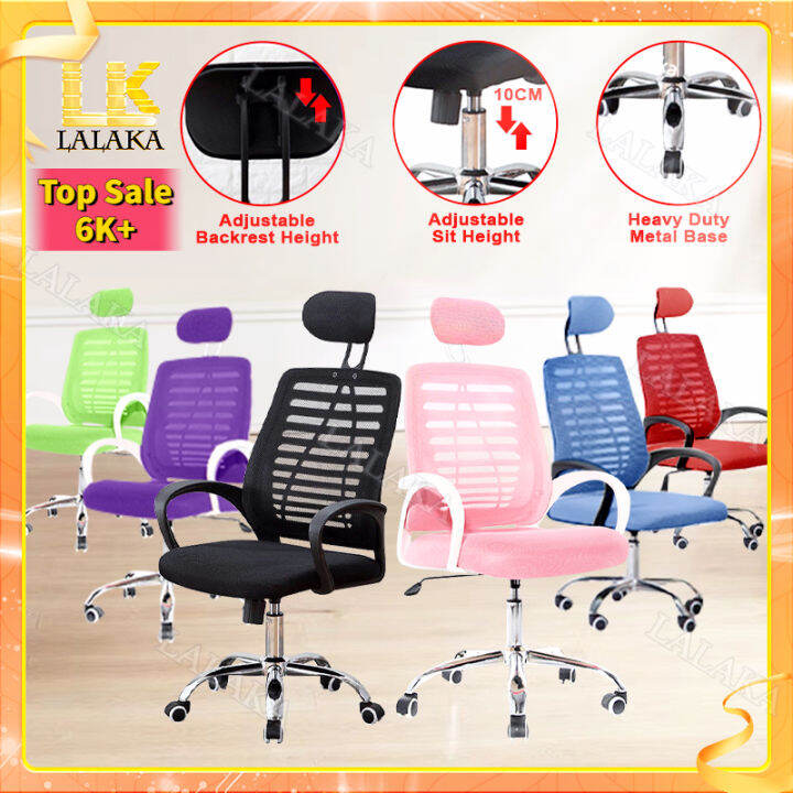 LALAKA Office Chair With Headrest Arm rest High Back Computer Chair ...