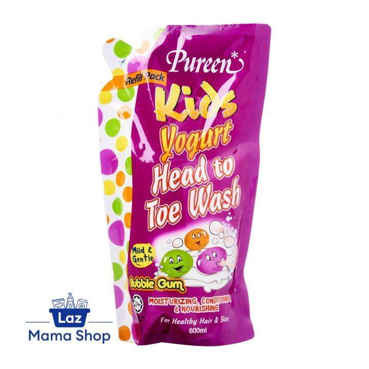 Pureen Kids Yogurt Head To Toe Wash Refill Pack Bubble Gum (Laz Mama ...