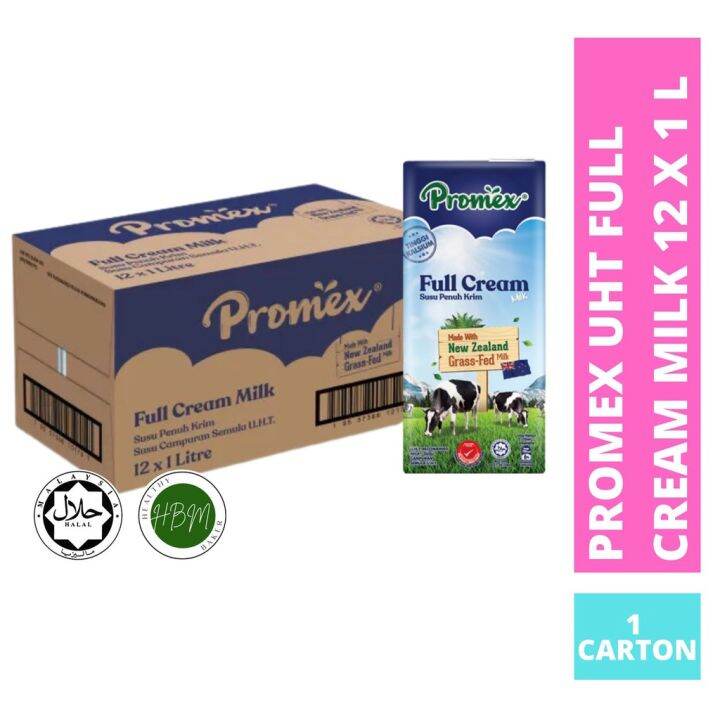 Promex UHT Full Cream Milk 1L x12 ( 1 CARTON) | Lazada