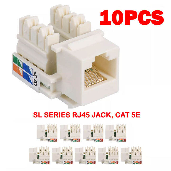 Rj45 Cat5e Keystone Jack 8p8c Panel-type Unshielded Ethernet Network ...