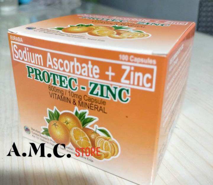 PROTEC ZINC - Sodium Ascorbate + ZINC Vitamin & Mineral - 600mg per ...