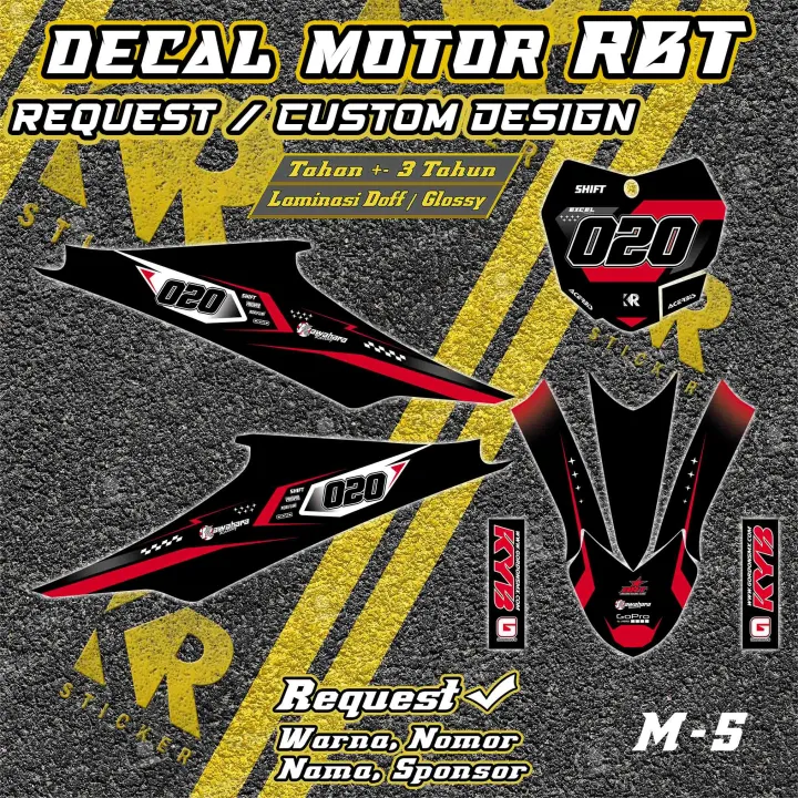 Stiker Decal Motor RBT sticker motor bebek trail Custom Desain | M5 ...