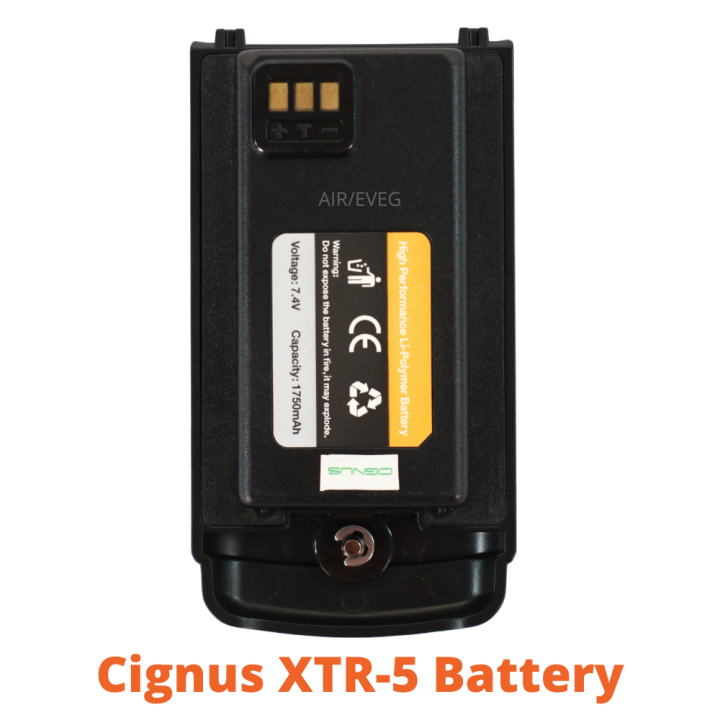 Cignus XTR-5 Battery 1750mAh Li-Ion 7.4 Volts for Cignus XTR5 Radio ...