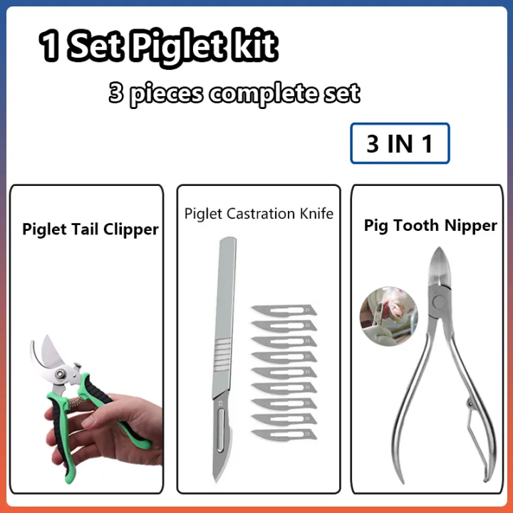 1 Set Piglet Kit Piglet Tail Plier Pig Stainless Steel Cutter Piglet ...