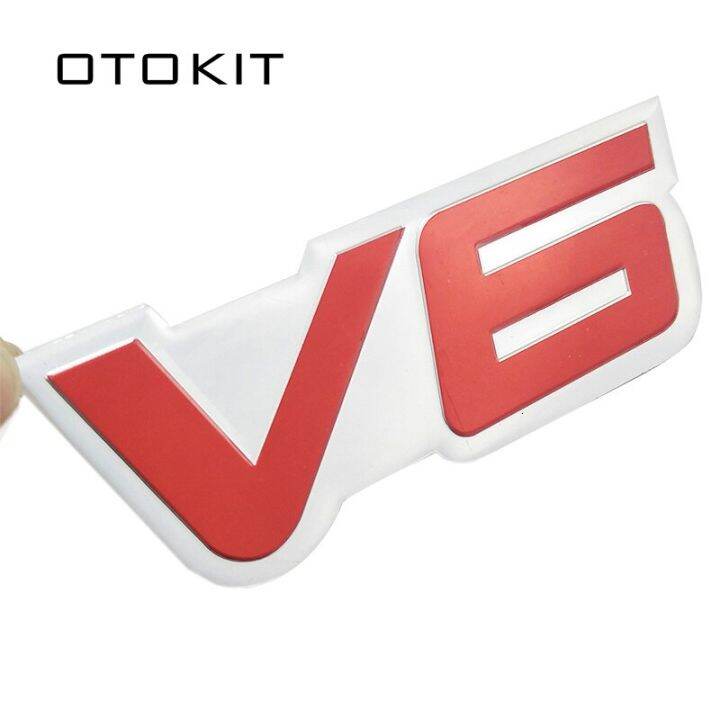 NEW 3D Aluminum Alloy V6 Logo Auto Car Sticker Decal V-6 Engine Sign Chrome Emblem Badge for ...