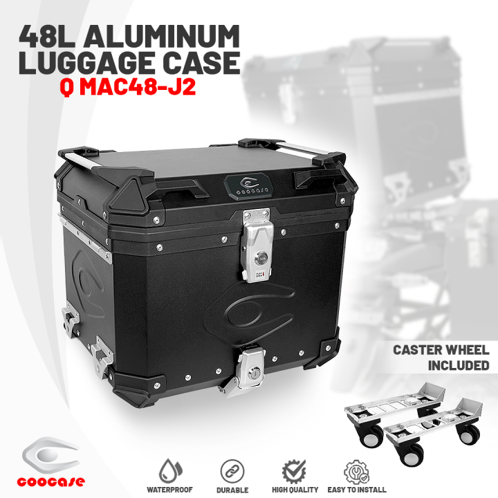 COOCASE ALUMINUM TOP BOX W/ CASTER WHEEL 48L / 58L / 68L DUAL-FUNCTION LUGGAGE TROLLEY CASE W ...