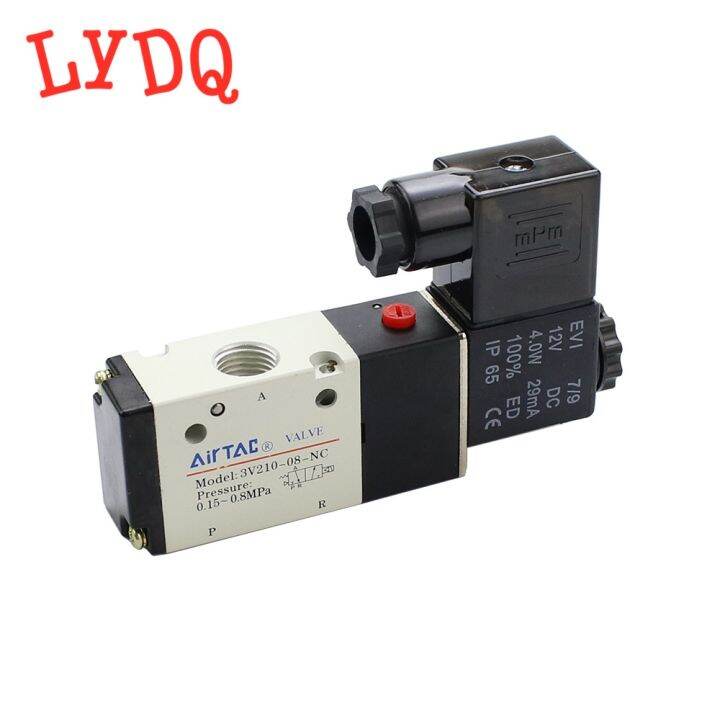 Pneumatic Solenoid Valve 3 Way 2 Position Air Directional Control Valve 3V210-08 DC12V DC24V ...