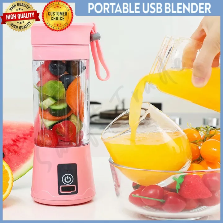 ^.YPortable Size USB Electric Fruit Juicer Handheld Smoothie Maker ...