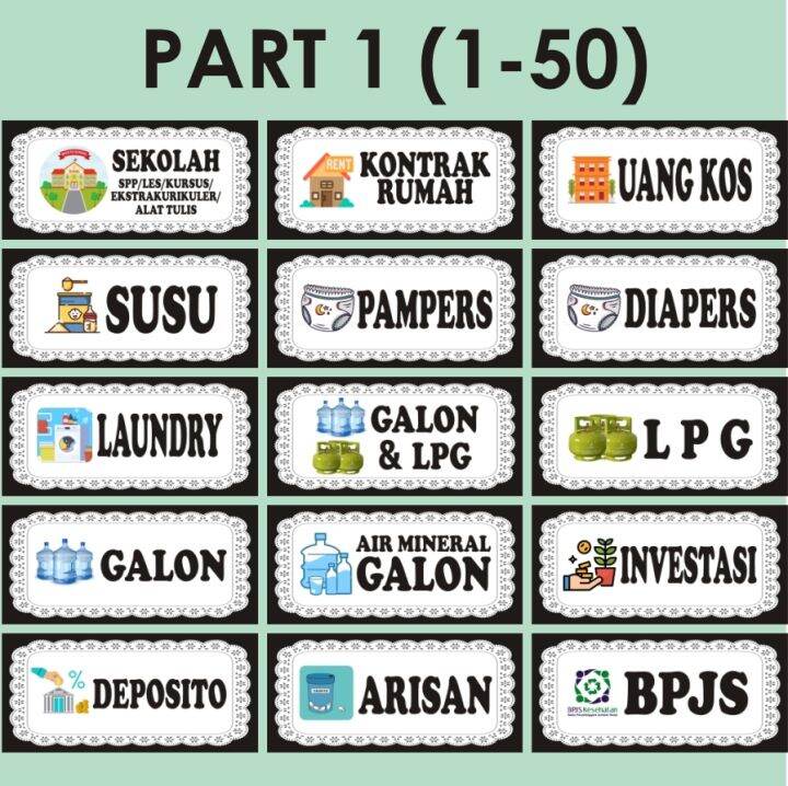 (PART 1)STIKER BUDGETING/STIKER DOMPET DISIPLIN/STIKER DOMPET PINTAR ...