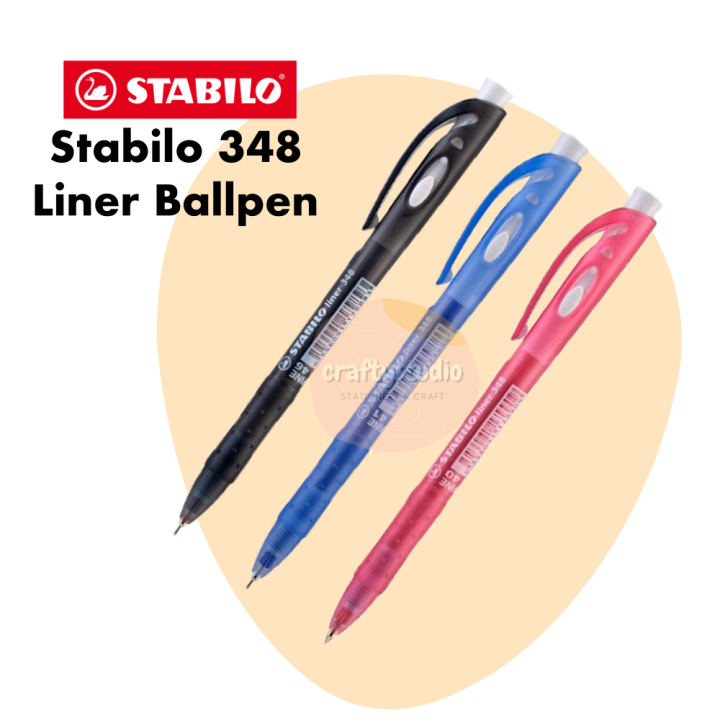 Stabilo 348 Liner Ballpoint Pen, Retractable Ball Pen, Fine Ball Pen ...