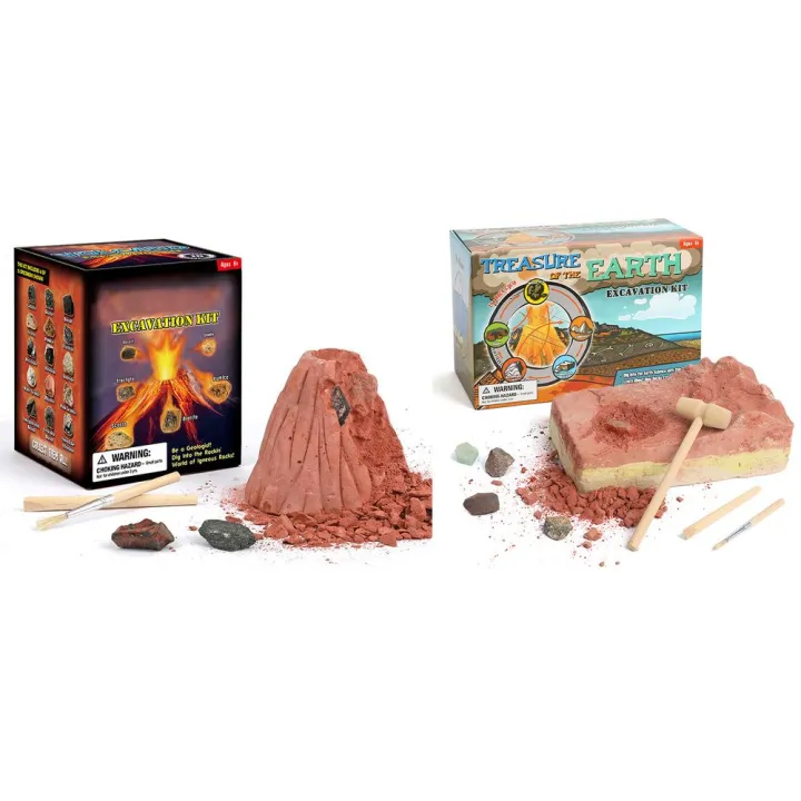 Volcano Rock Mineral Dig Kit Gem Mining Toy Discover Stones Gemstones ...