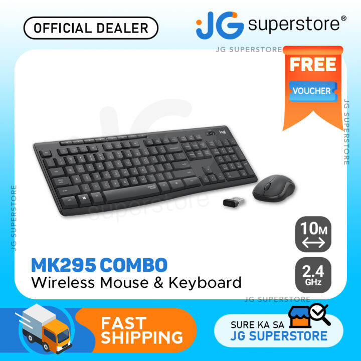 MK295 Wireless Mouse and Keyboard Combo with Silent Touch Tech, 2.4Ghz USB Nano Receiver, 10 ...