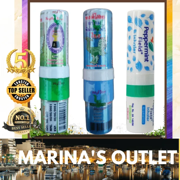 Authentic Hong Thai Tube Herb 2in1 Inhalers and PEPPERMINT FIELD ...
