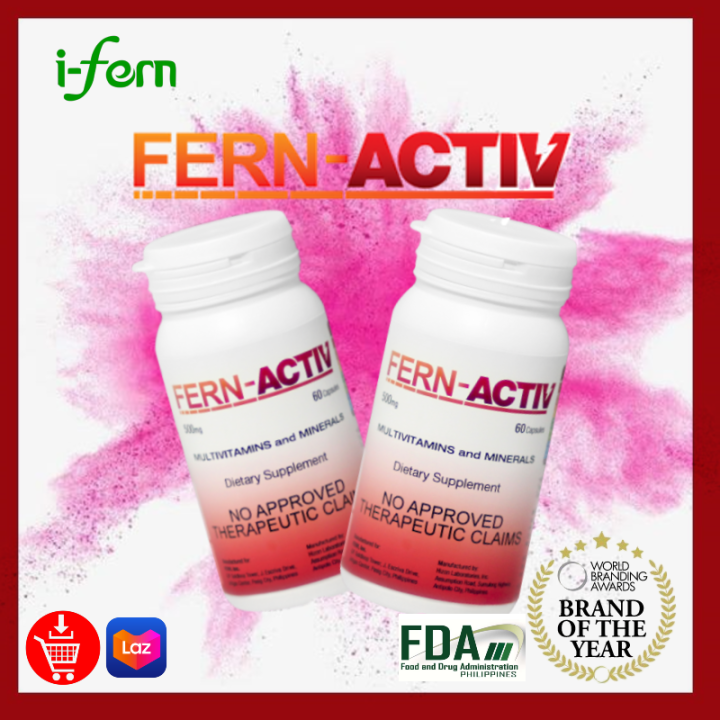 Authentic iFern FERN-ACTIV Multivitamins and mineral 60 capsules 500mg ...