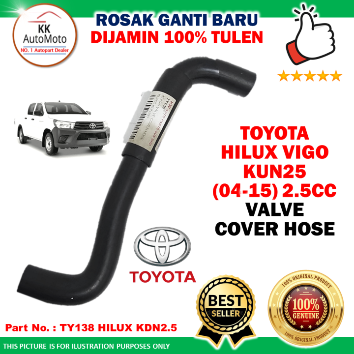 1 Biji Valve Cover Hose Toyota Hilux Vigo 2.5 KUN25 2004 - 2015 TY138 ...