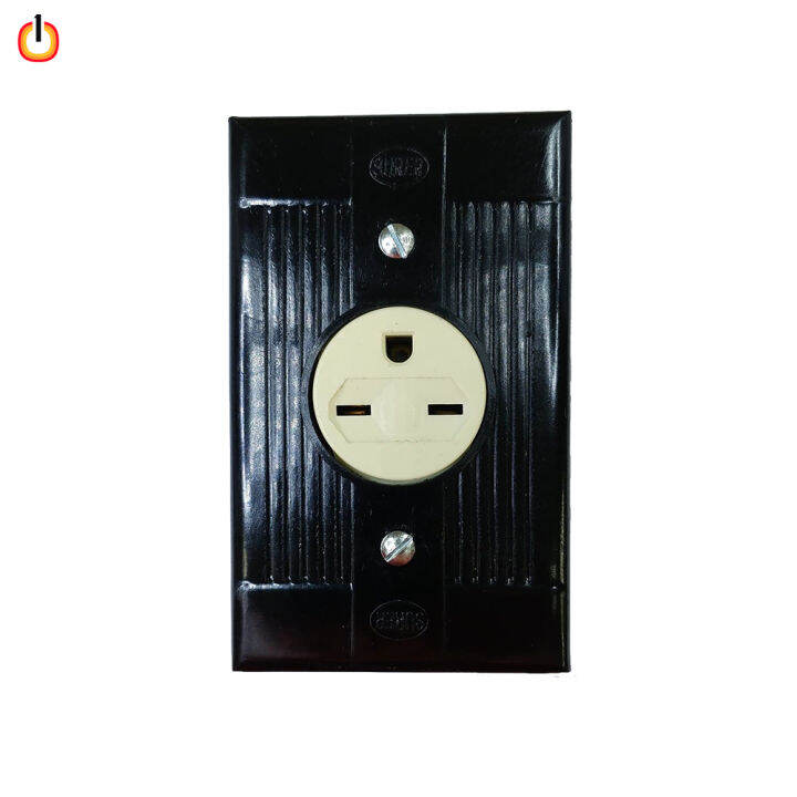 Surer 13-138 1 Gang Aircon Tandem Outlet with Ground, Flush Type, 15A ...