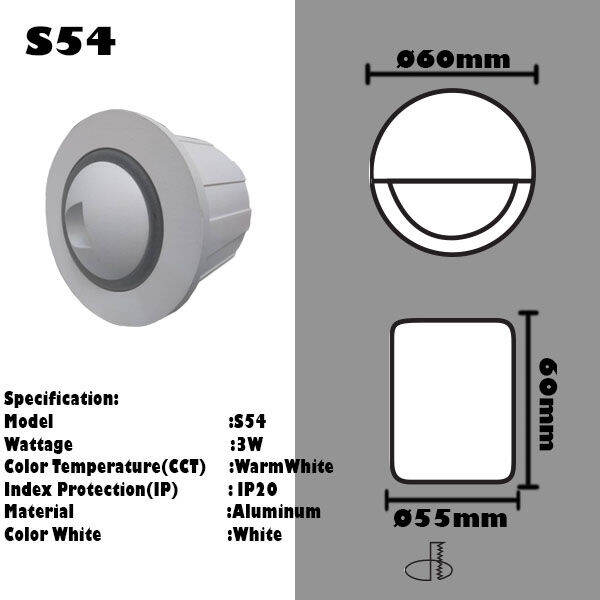 YETPLUS STEP LIGHT LED 3W WARMWHITE / INDOOR SERIES STEP LIGHT LED 3W S54 | Lazada