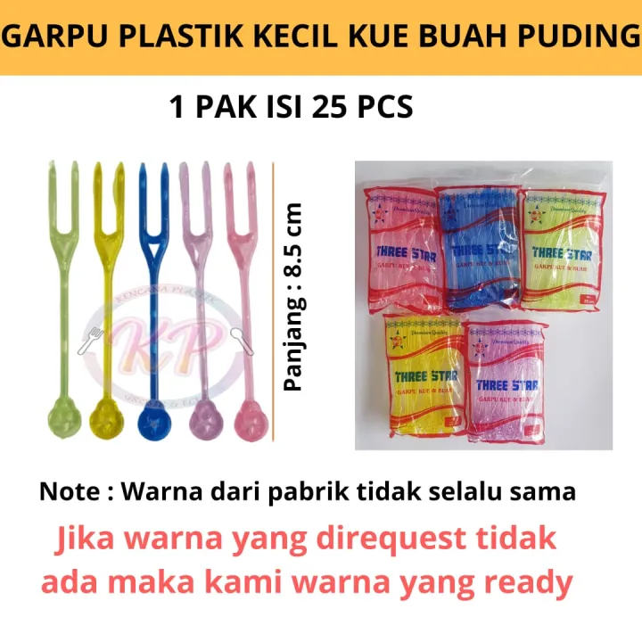 2 Pak Garpu Plastik Kecil Garpu Kue Cake Garpu Buah Puding Garpu Snack ...
