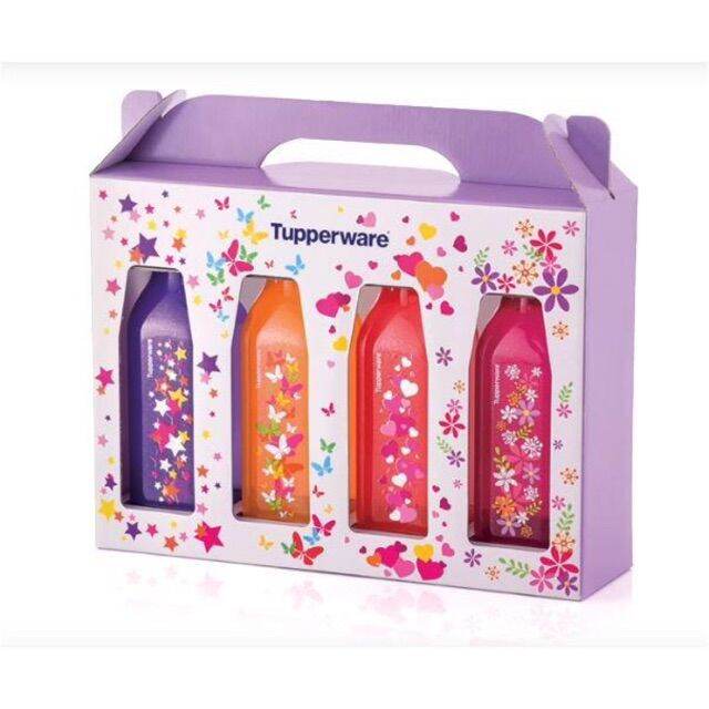 [Free Gift] Tupperware Sparkle Square Eco Bottle 500ml (4) | Lazada