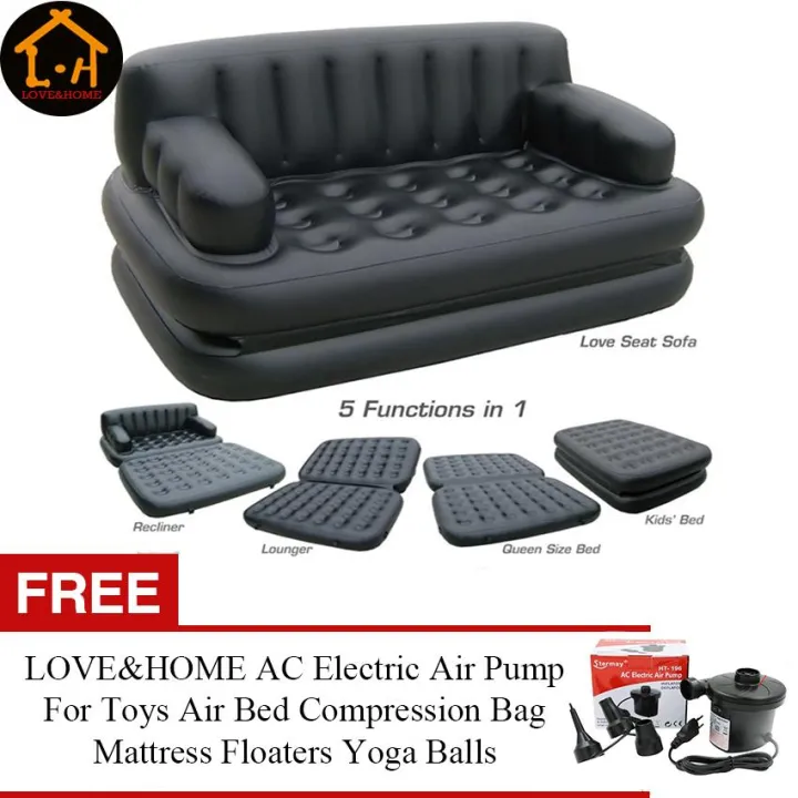 LOVE&HOME 5in1 Inflatable Sofa Air Bed Couch w/FREE AC Electric Air ...