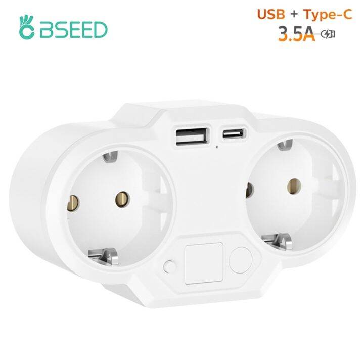 BSEED Socket With Type-C USB Sockets 3.5A Power Conversion Adapter EU ...