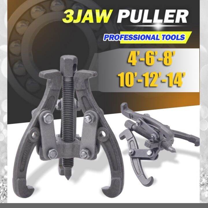 4" 6" 8" 3 Jaw Gear Puller Steel Puller Claw Bearing Universal Triangle ...