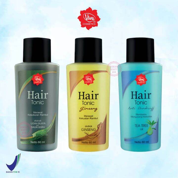 VIVA Hair Tonic ekstrak Lidah Buaya & Daun Waru | Ginseng | Anti ...