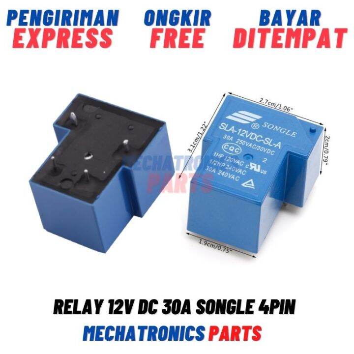 Relay 12V DC 30A SONGLE SLA-12VDC-SL-A 4Pin 4 Kaki Pin 4P Kodok | Lazada Indonesia