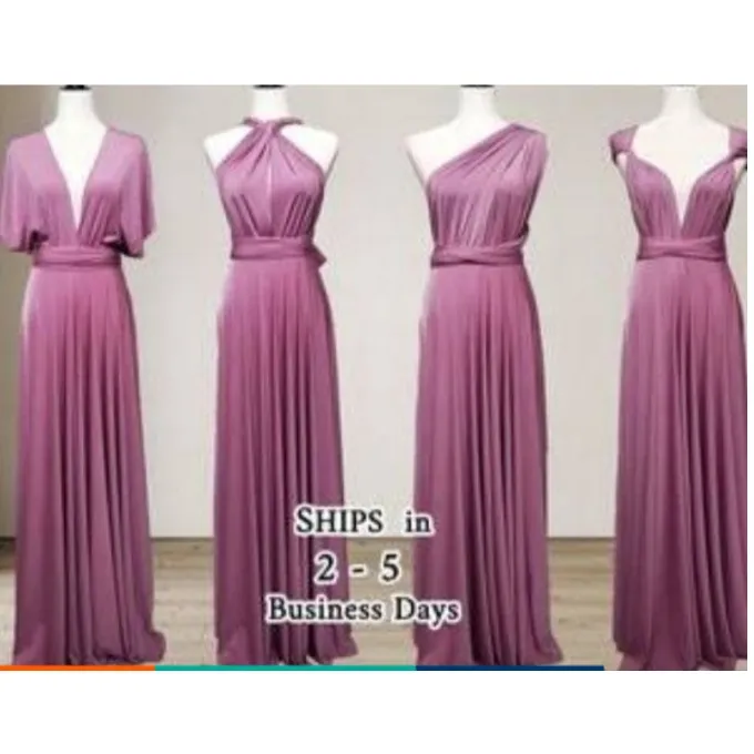 DARK OLD ROSE Infinity Dress Floorlength with Attached Tube | Lazada PH