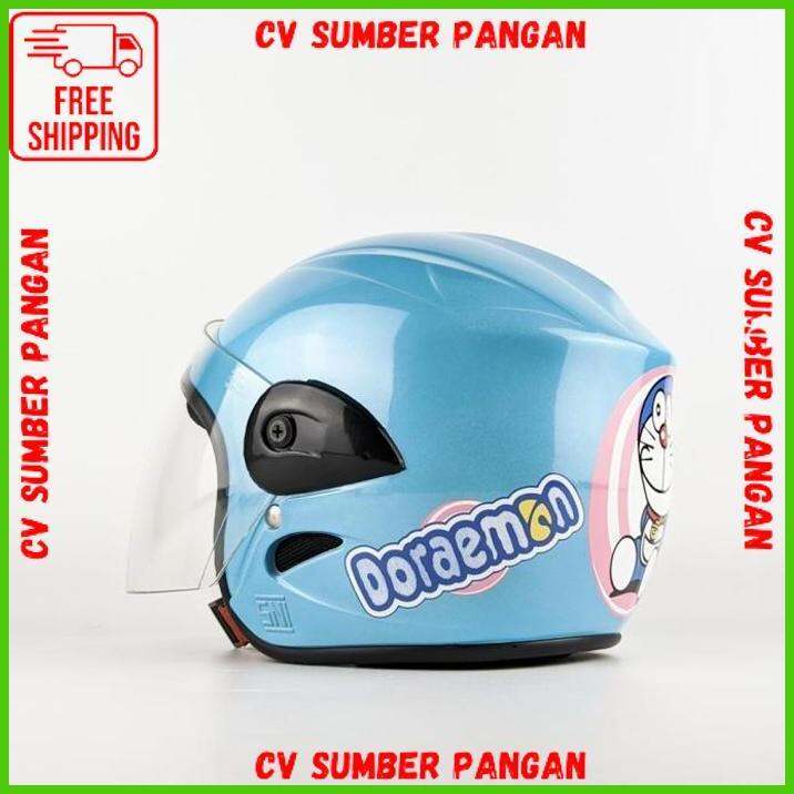 Helm Motor Anak Kecil Kids Helmet Usia 3 4 5 6 Tahun Sni Doraemon Biru ...