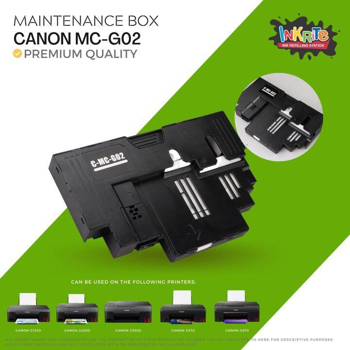 Inkrite MC-G02 Maintenance Box for Canon G1020 G2020 G3020 G570 G670 | Lazada PH