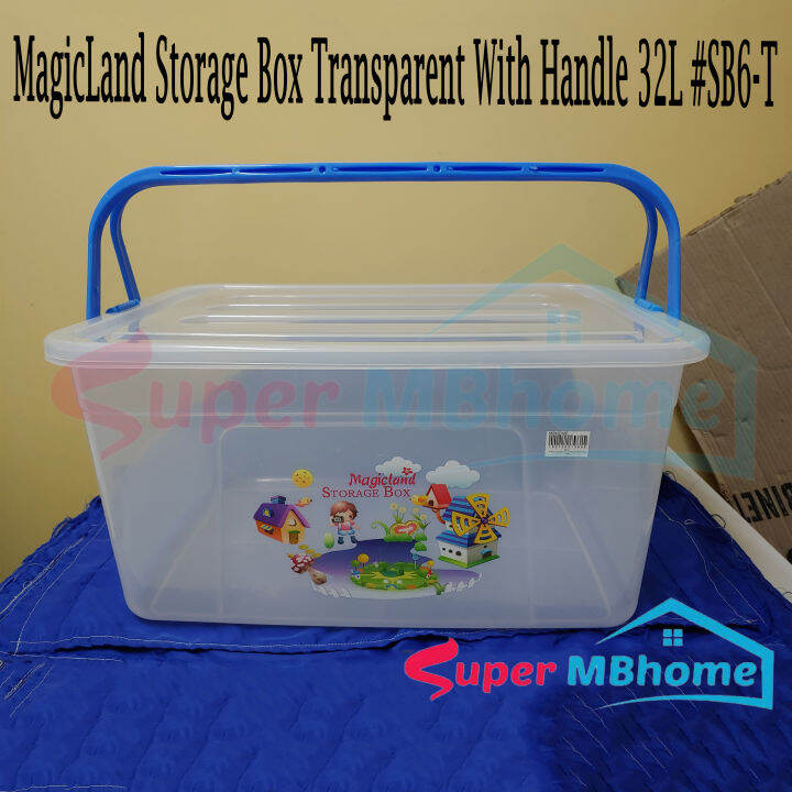 Oriental MagicLand Storage Box Transparent With Handle 32 LITER #SB-6T ...
