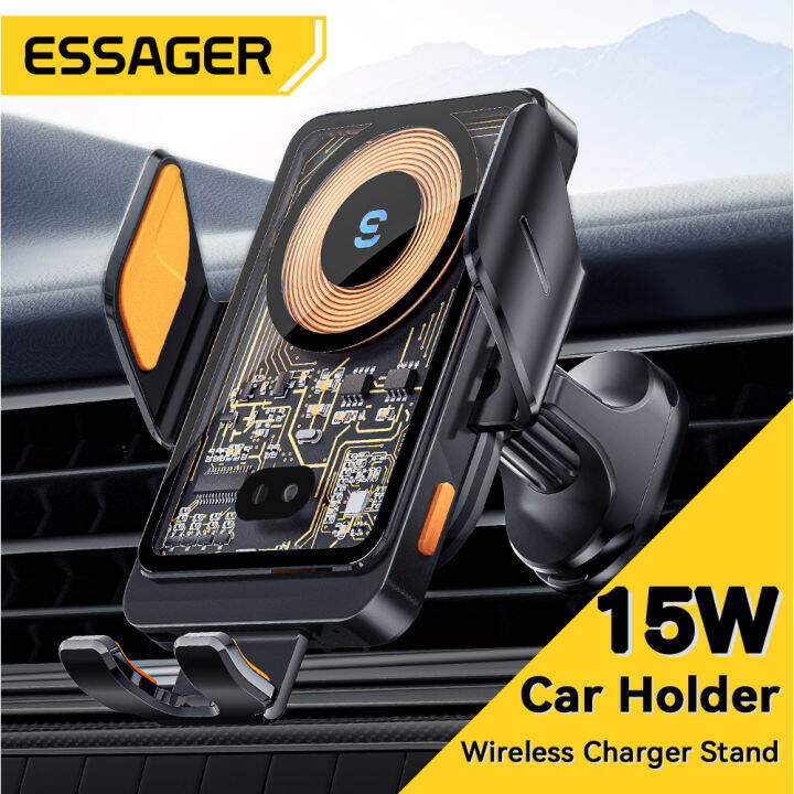 Essager 15W ที่ชาร์จแบบไร้สายที่วางโทรศัพท์ในรถเปิดและปิดอัตโนมัติที่ ...