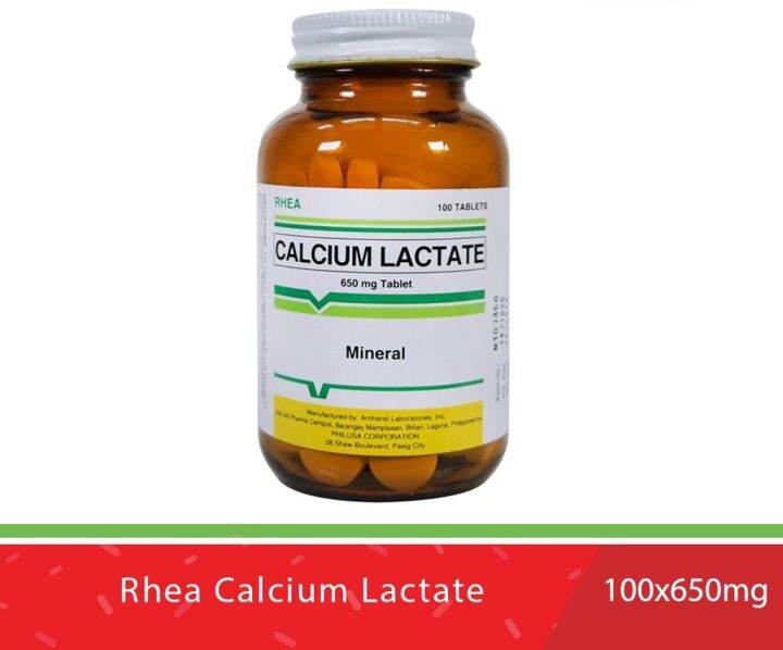 RHEA CALCIUM LACTATE 650mg 100 Tablets | Lazada PH