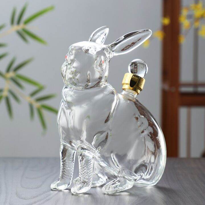 novelty rabbit shaped design 1000ml lead-free glass clear whiskey ...