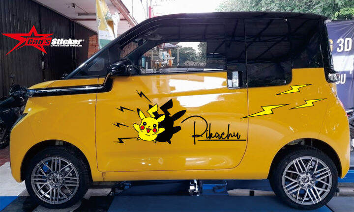 sticker pokemon sticker mobil kuning honda brio ayla wuling air ev ...