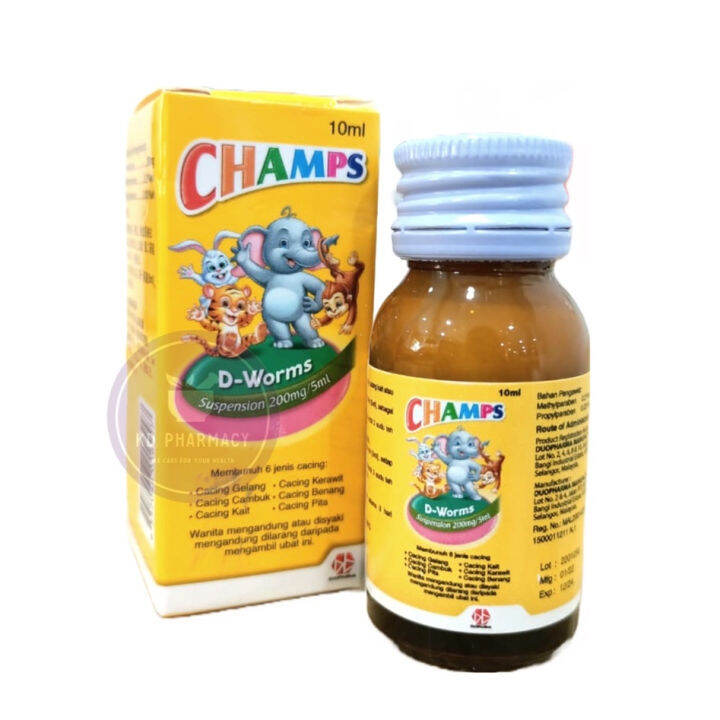 Champs D-Worms Suspension (200mg/5ml) 10ml | Lazada