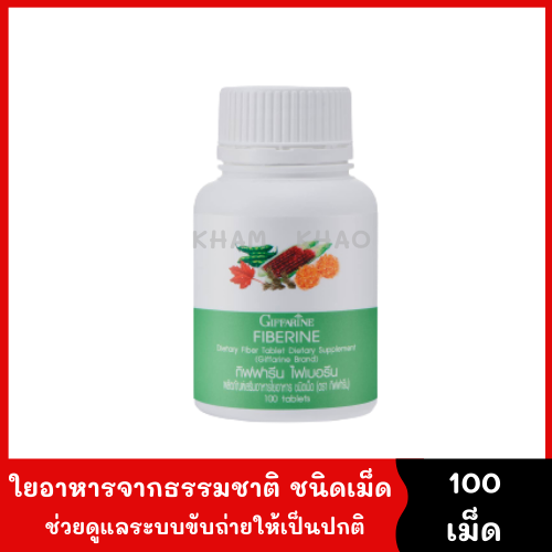 Fiberine ไฟเบอร์ ใยอาหารจากธรรมชาติ ชนิดเม็ด [1 กระปุก 100 เม็ด] ไฟเบอ ...