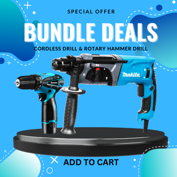 BUNDLE Rotary Hammer Drill CORDED Hammer DRILL electric dril MAK.ITA ...